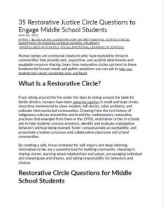 Restorative Practices in Schools - Gateway to Restorative Practices