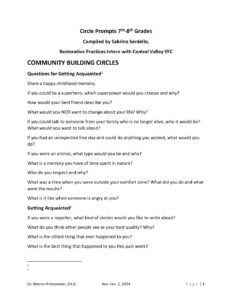 Restorative Practices Resources - Gateway to Restorative Practices