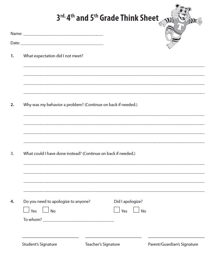 Think Sheets Intermediate Grades Archives - Gateway to Restorative ...